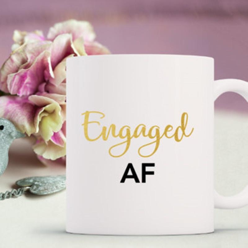 Engaged Af Engaged Af Mug Engaged Bride Gift Engagement Gift Engagement ...