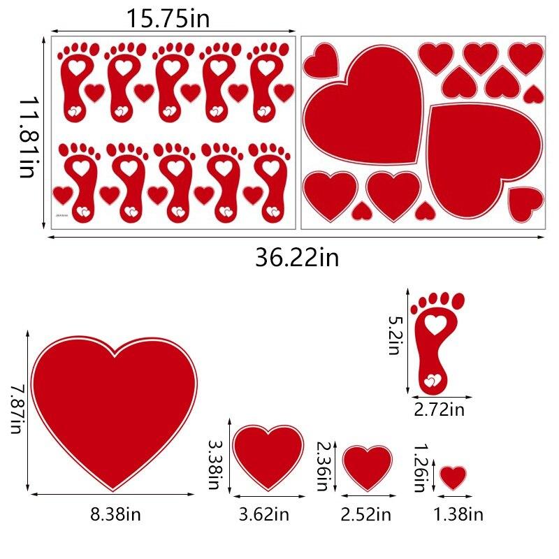 Buy Valentine Day Heart Floor Stickers Decoration for Home Office Heart ...