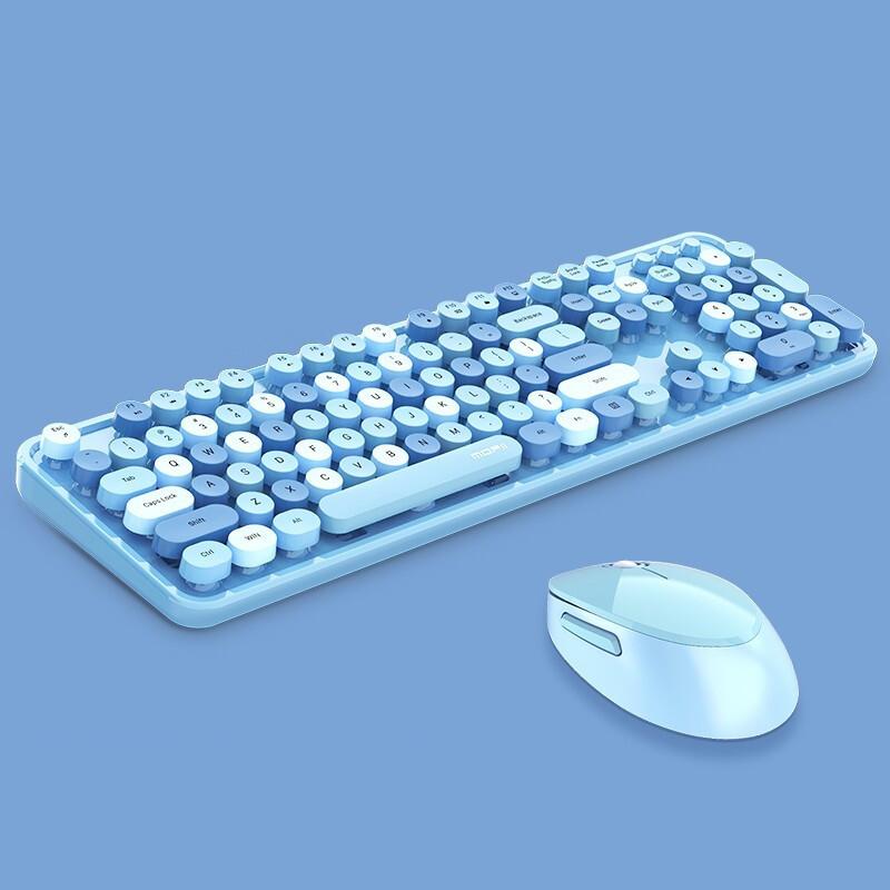 Buy Luetooth Keyboard USB Wireless Mixed Color Round Keycap Plastic ...