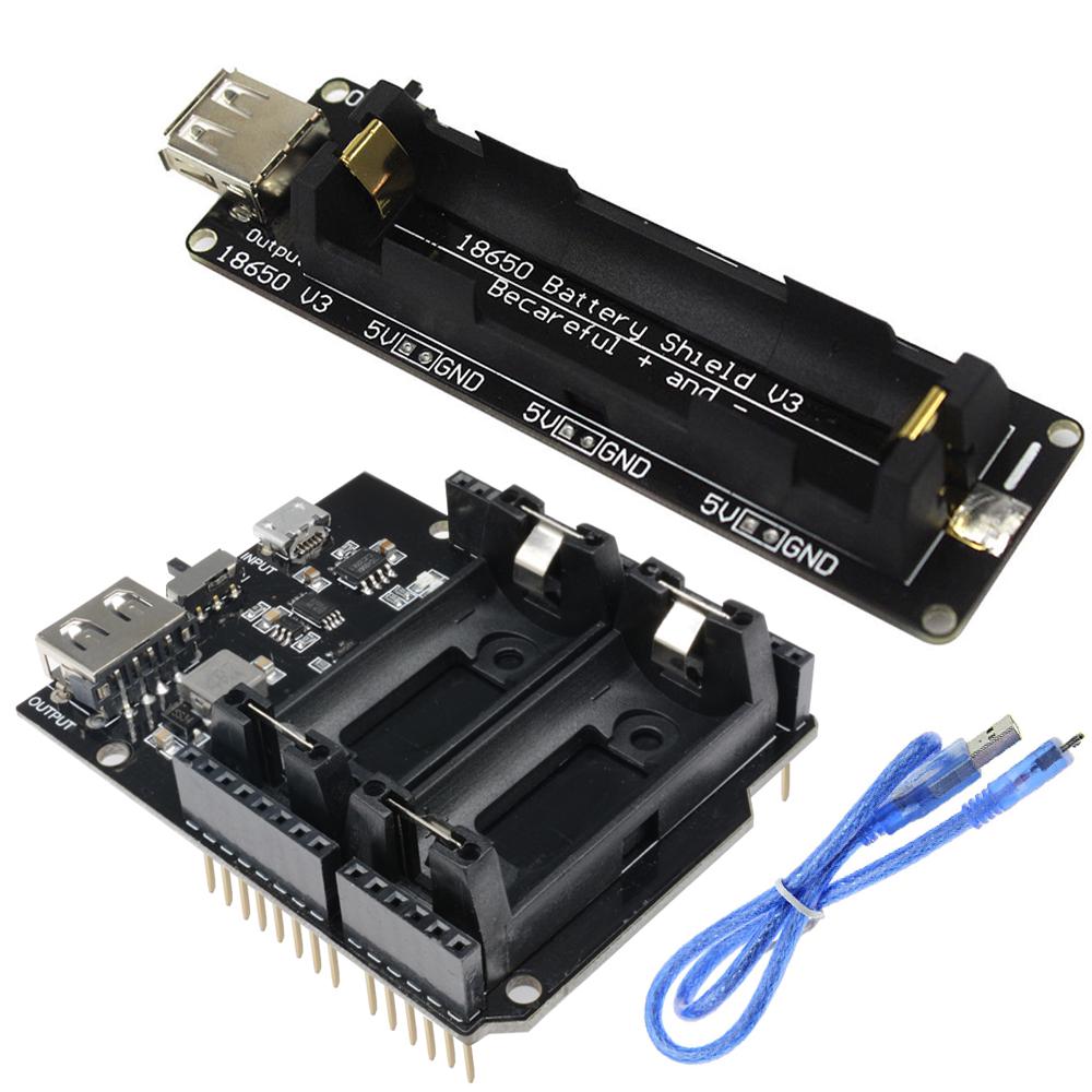 Buy ESP32 ESP8266 Dual Output 18650 Lithium Battery Shield V3/V8 Micro ...