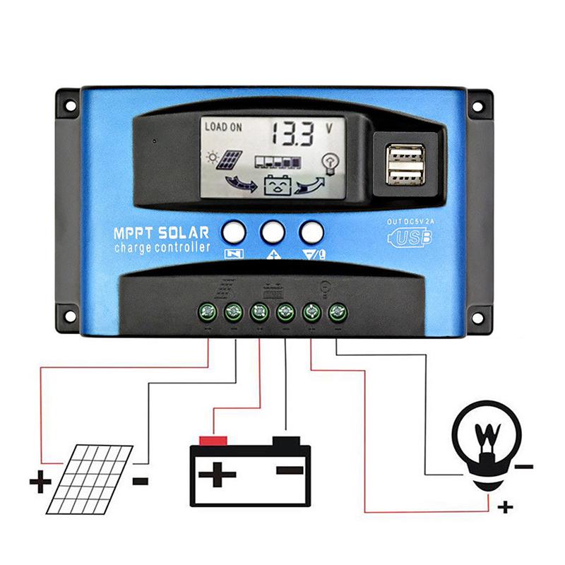 Buy 60A Mppt Solar Panel Regulator Battery Solar Charger Controller 12 ...