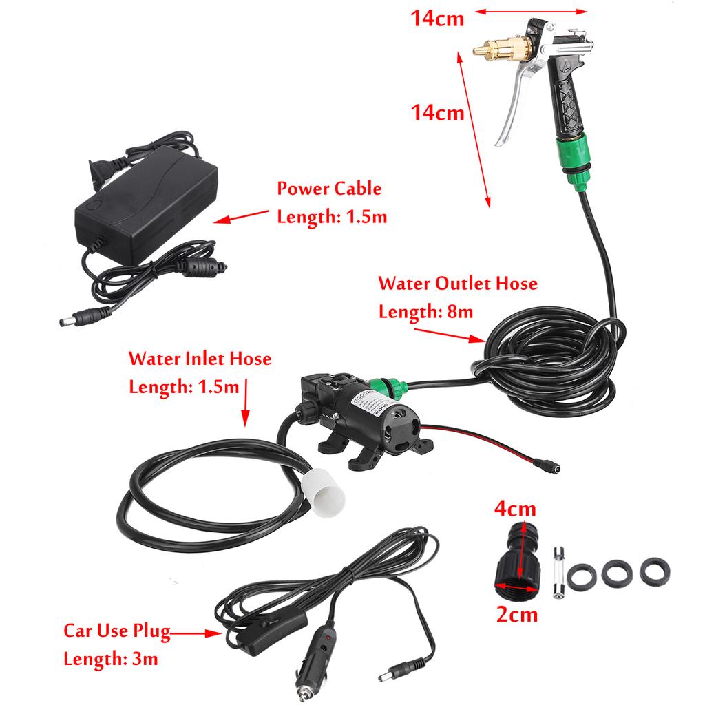 Buy 12V 100W High Pressure Car Electric Washer Squirt Sprayer Self ...