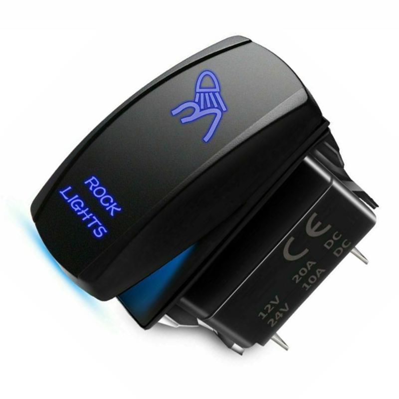 Buy Blue LED Rock Lights Laser Rocker Switch ON-OFF 20A 12V 5pin UTV ...