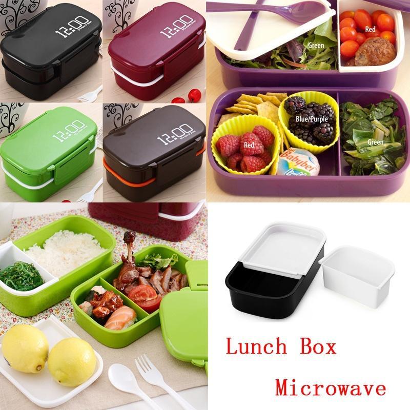 Buy Japan Style Double Tier Bento Lunch Box Kitchen Accessories ...