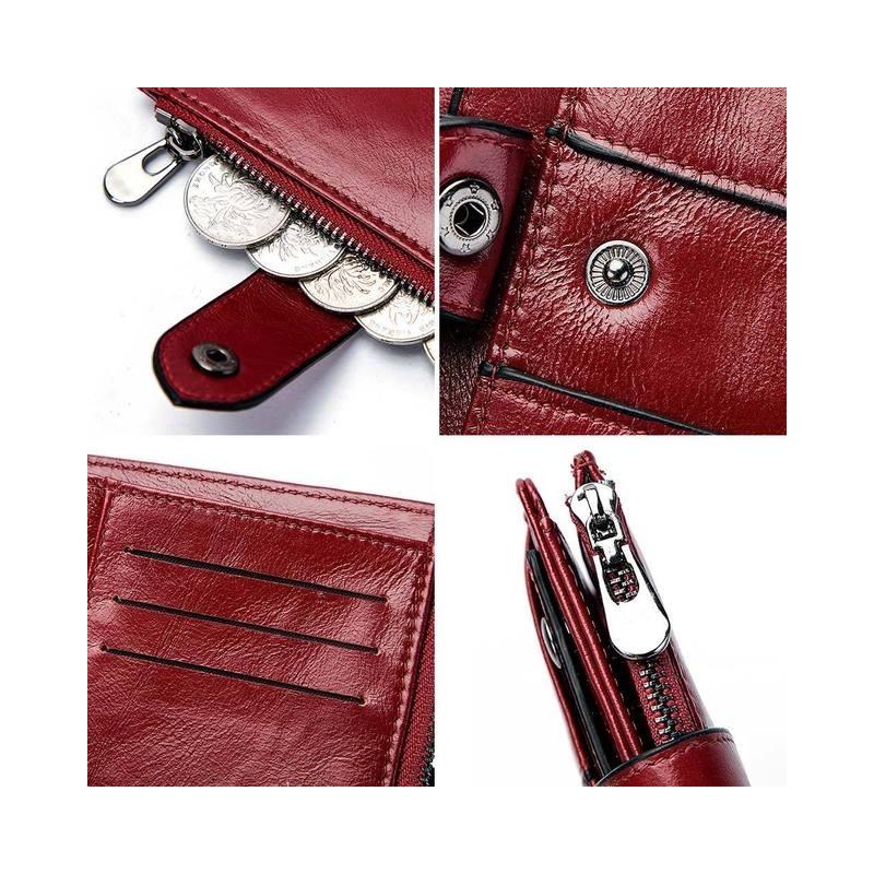 Buy Genuine Leather Wallet Female Coin Small Wallet Walet Zipper Money ...