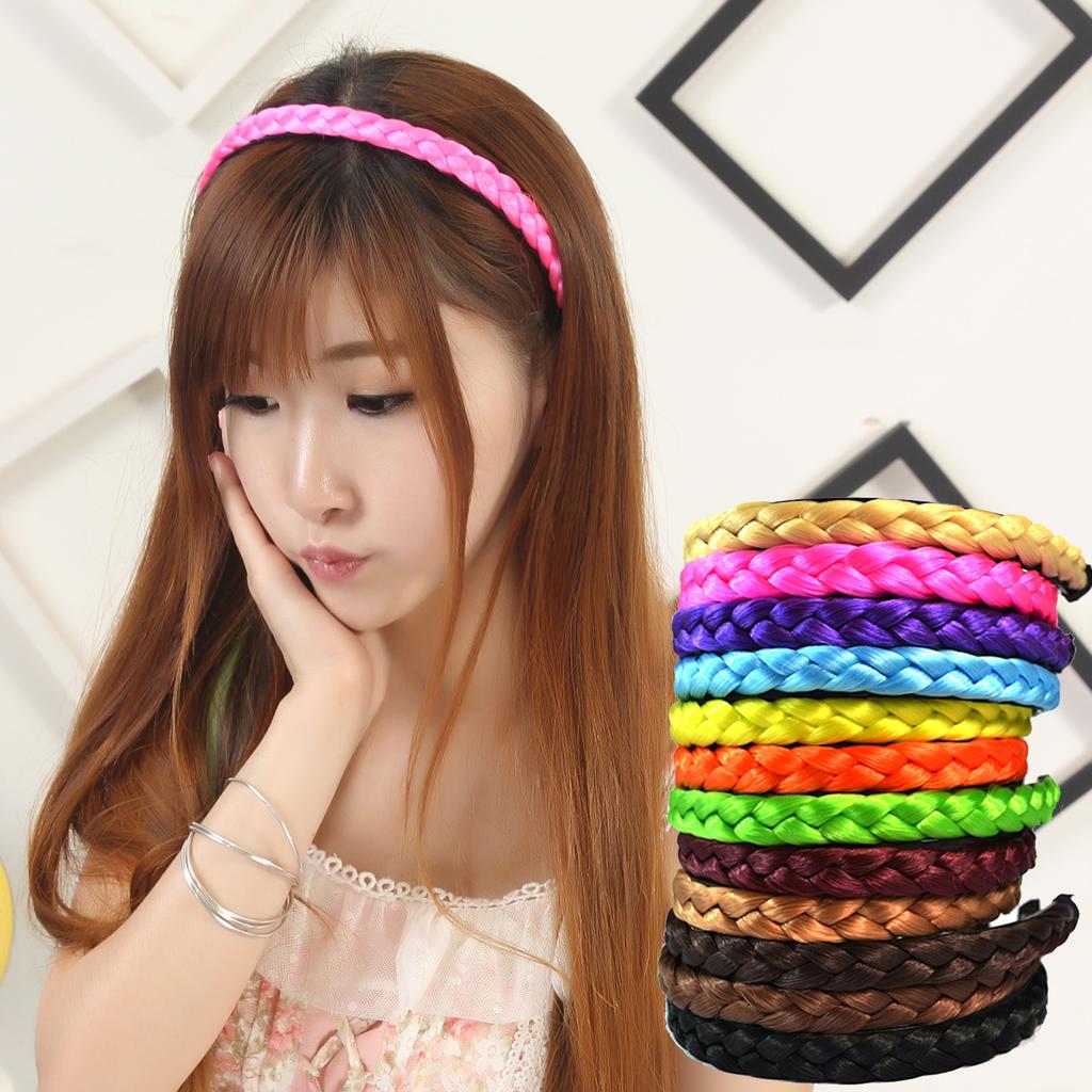 Buy Headband 1PC Women Wedding Hairbands Plaited Braided Accessories ...