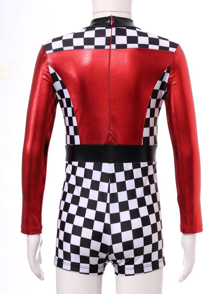 Buy Kids Long Race Car Driver Costume Jumpsuit Girls Racing Halloween ...