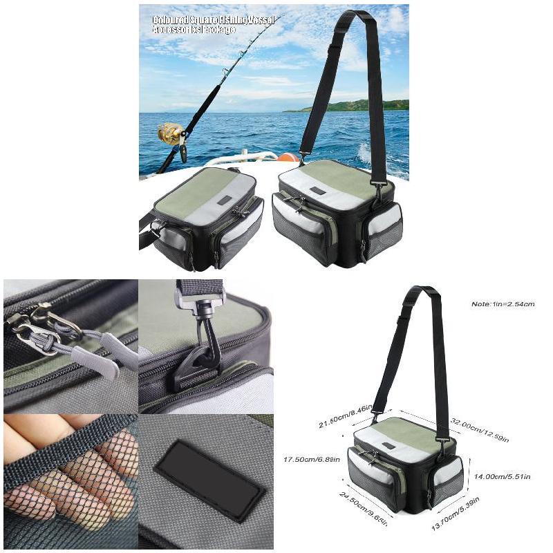 Fishing Color Tackle Lure Contrast Square Shoulder Boxes Bag Case ...