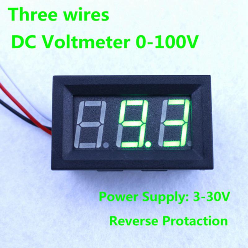 Buy 10pcs/lot DC 0V To 99.9V Green LED Digital Voltmeter ,volt Meter ...