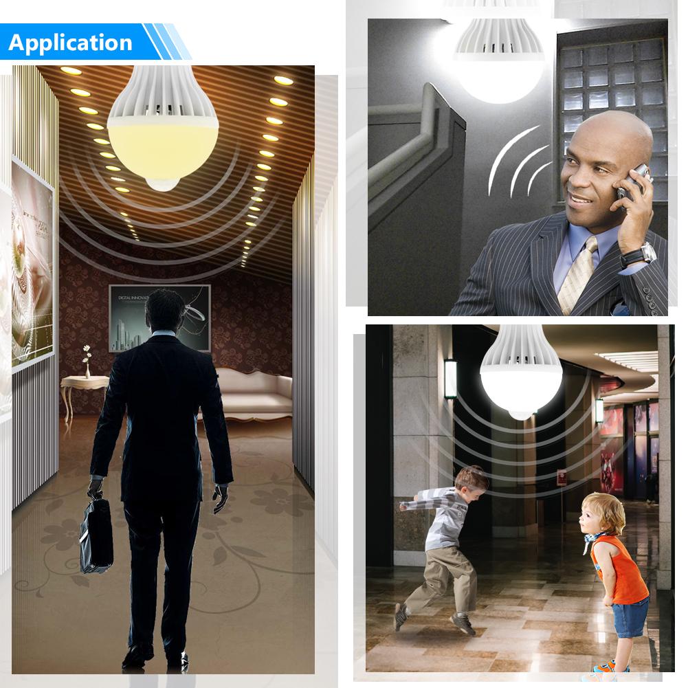 Buy 85-265V PIR Infrared Motion Sound Light Sensor Auto Detection Bulb ...