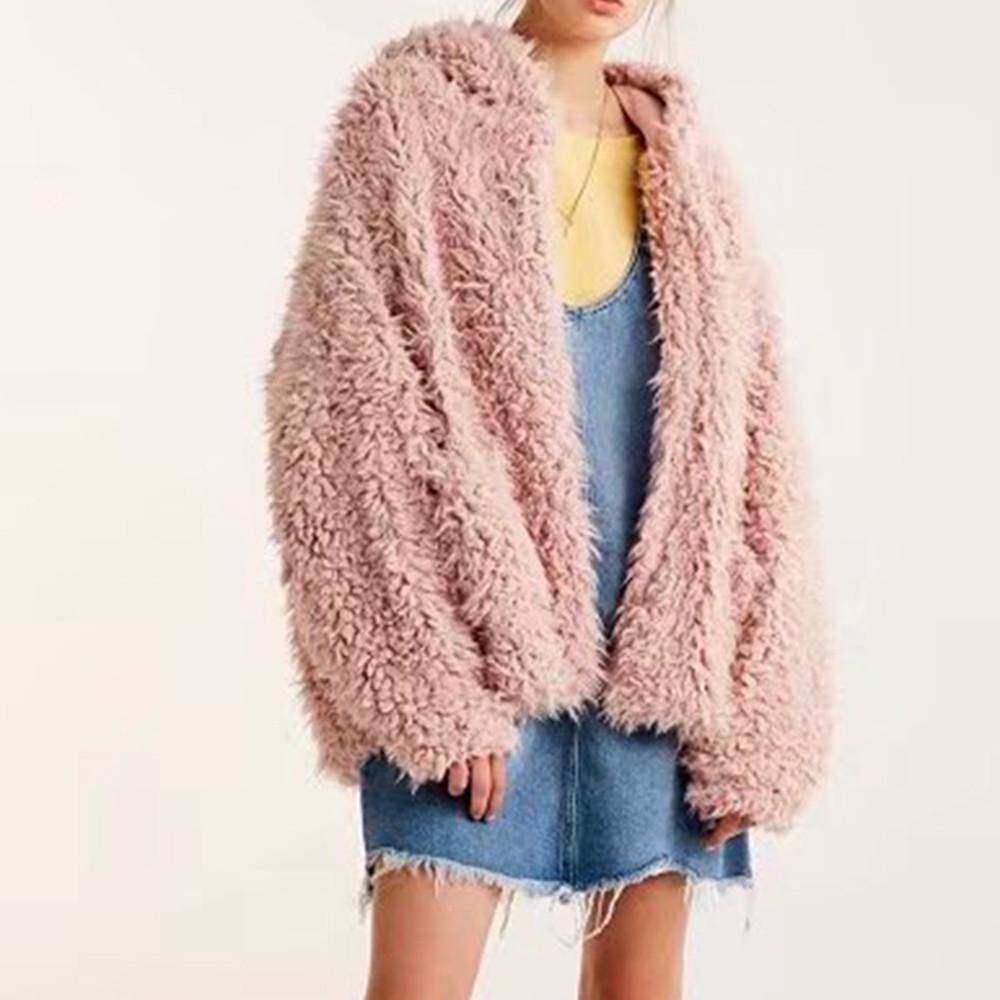 Buy Womens Fleece Fur Jacket Outerwear Hoodies Wrap Winter Fluffy Coat ...