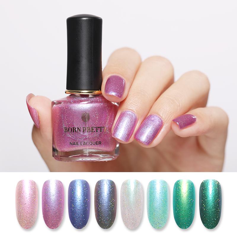 Buy BORN PRETTY 6ml Pearlescent Nail Polish Shining Nail Art Varnish at ...