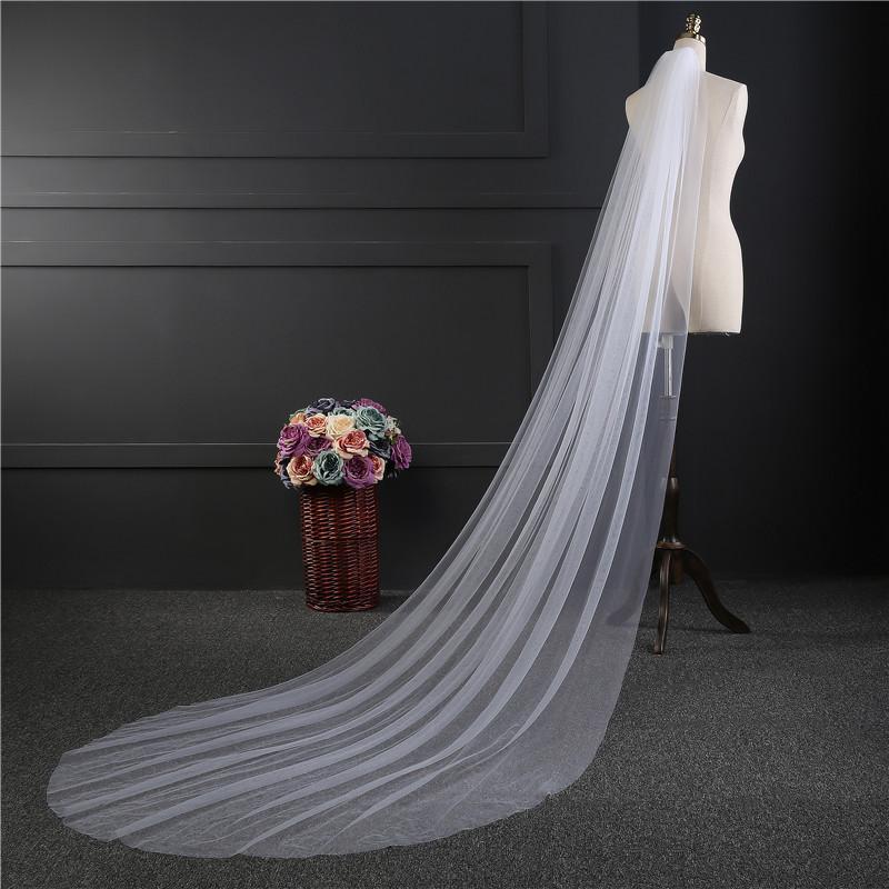 Buy 2m/3m White/Ivory Wedding Veil One-layer long Bridal Veil Head Veil ...