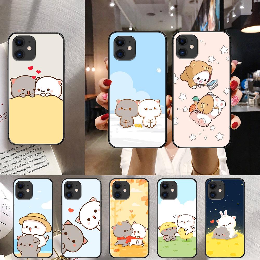 Buy Peach and Goma Cat Cute Cartoon Phone Case Cover Cell For Iphone ...