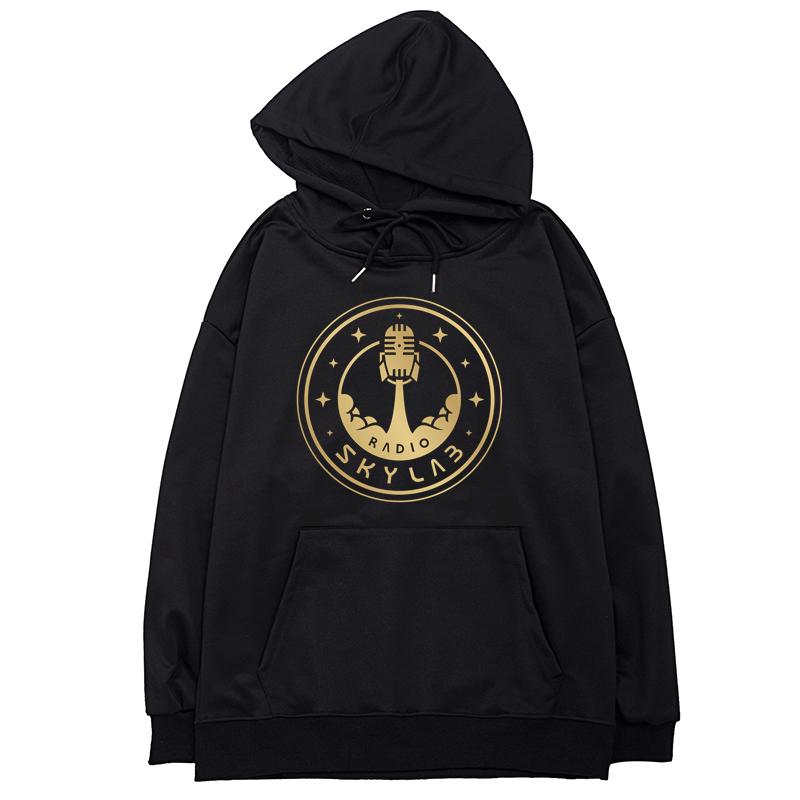 Radio Skylab Printed Black Autumn And Winter Hoodie Long-Sleeved Warm ...