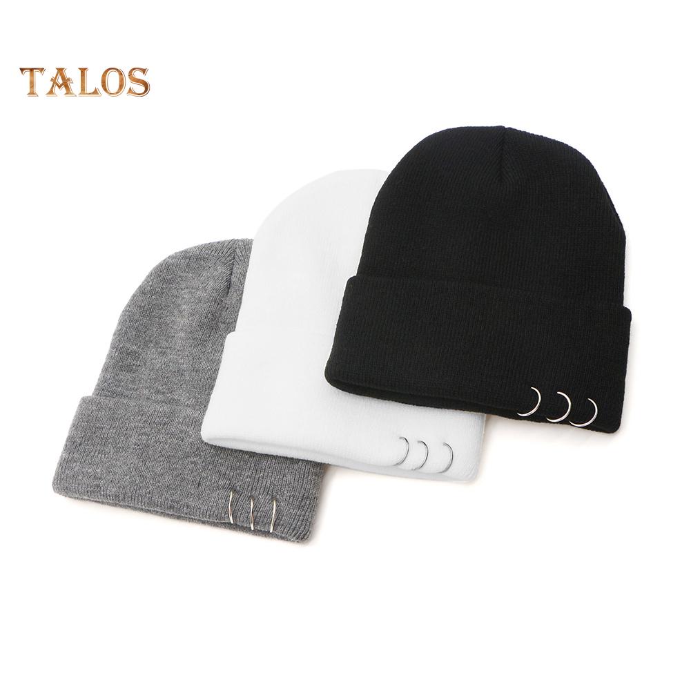 CMW Metal Ring Knitted Beanie Hat Winter Warm Skull uygun fiyatlı satın ...