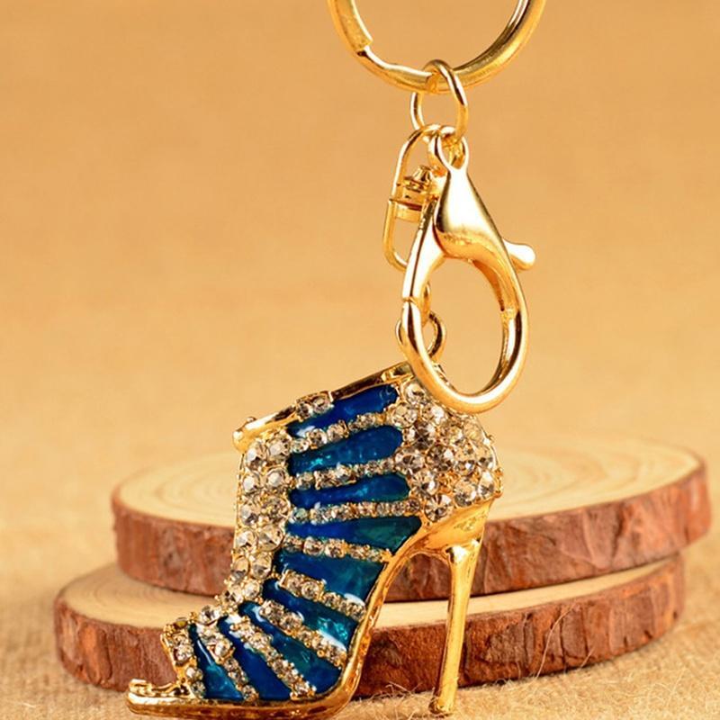 Buy Novelty High Heel Key Chains Rhinestone Women Handbag Key Holder ...