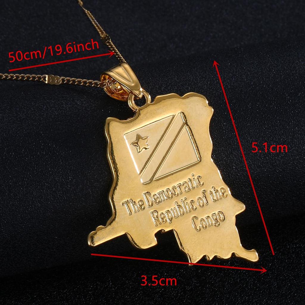 Buy Democratic Republic of The Congo National Flag Map Pendant Necklace ...