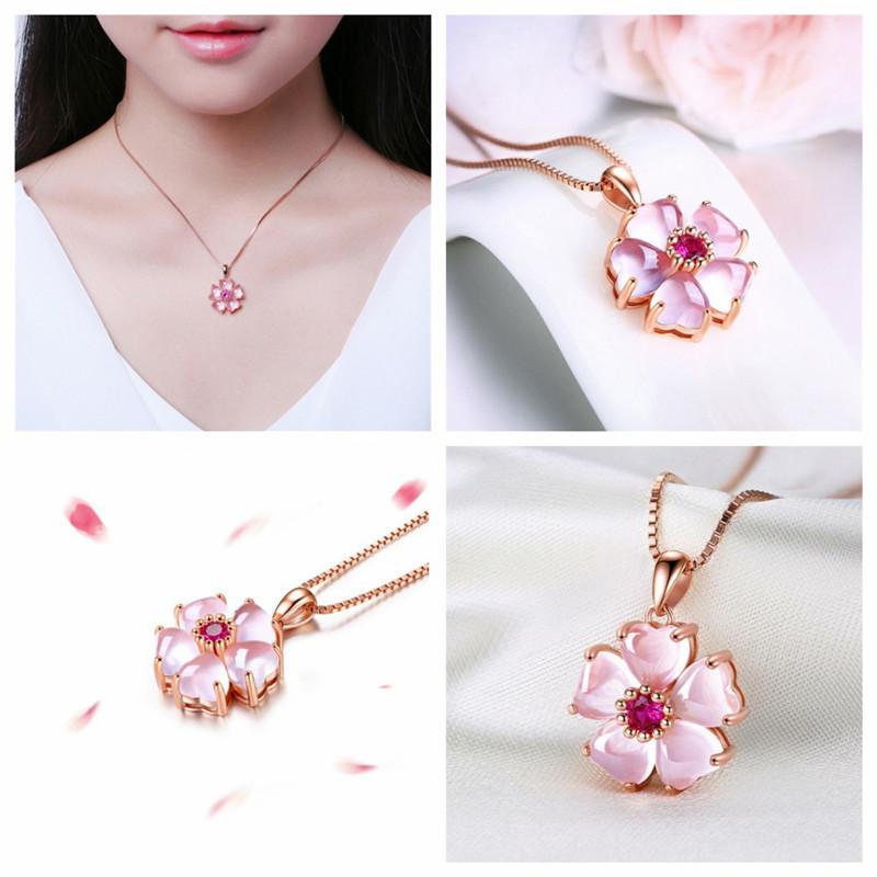 Buy Necklace Gift Chain Fashion Flower Pendant Exquisite Women Charming ...