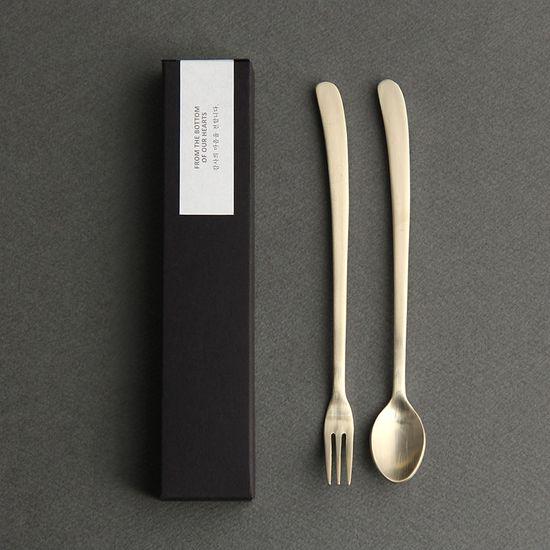 Buy Inspoon Good Luck Slim Gold Teaspoon Fork Gift Set at affordable ...