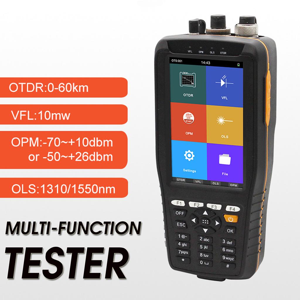 60KM Optical Time 4'' ISP Touch Screen OTDR VFL OPM OLS Tester ...