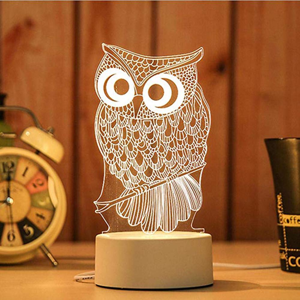Buy PENDANTS 3D LED Table Night Light USB Warm White Lamp Desk Bedroom ...