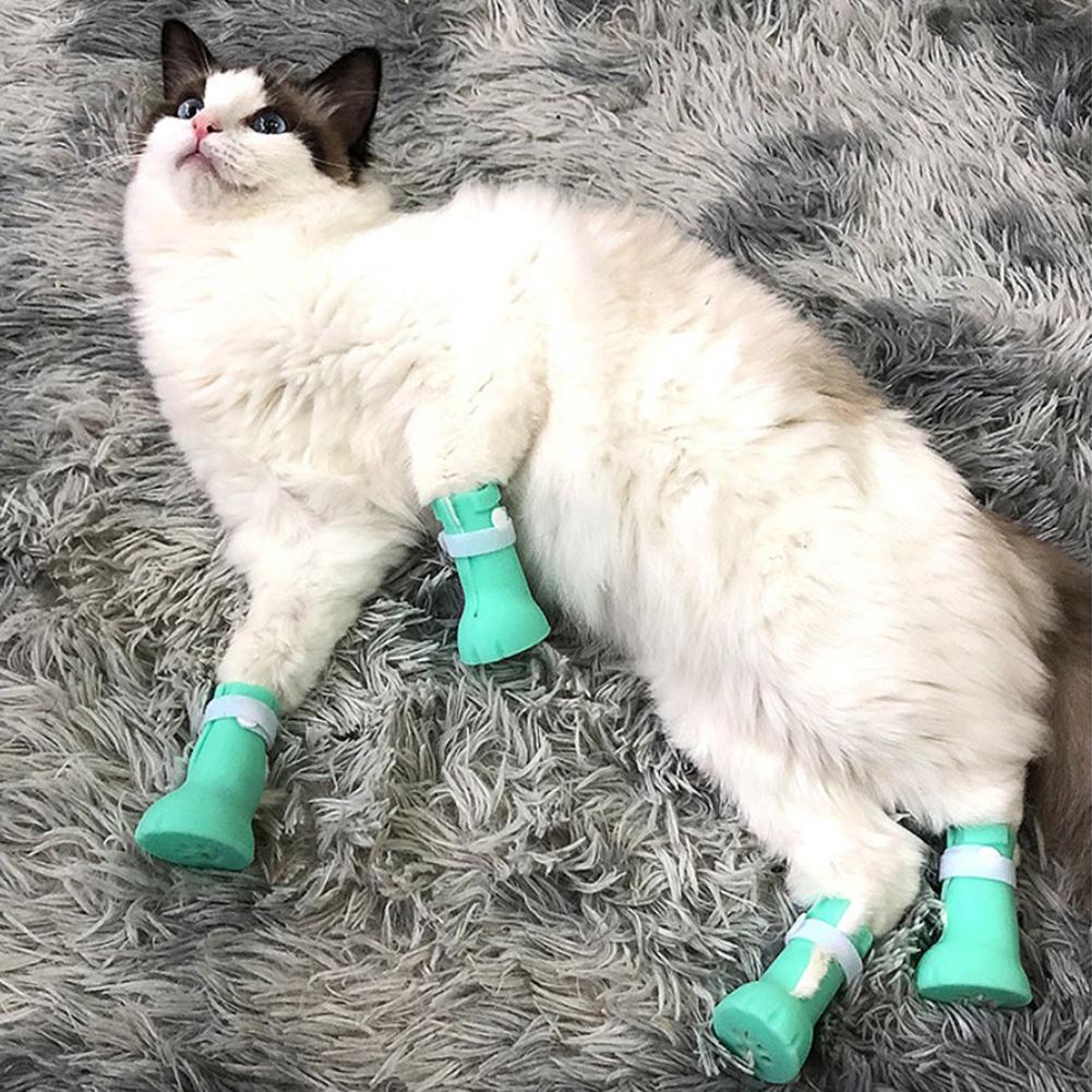 Buy Anti-Scratch Cat Shoes Boots Pet Nail Coer Protector Scratch Gloes ...