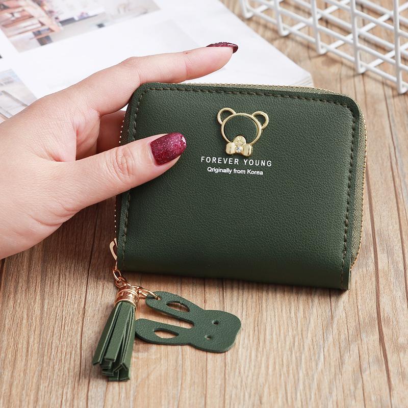Cheap Ladies Coin Purse Coin Purse Zipper Small Purse Short Card Square ...