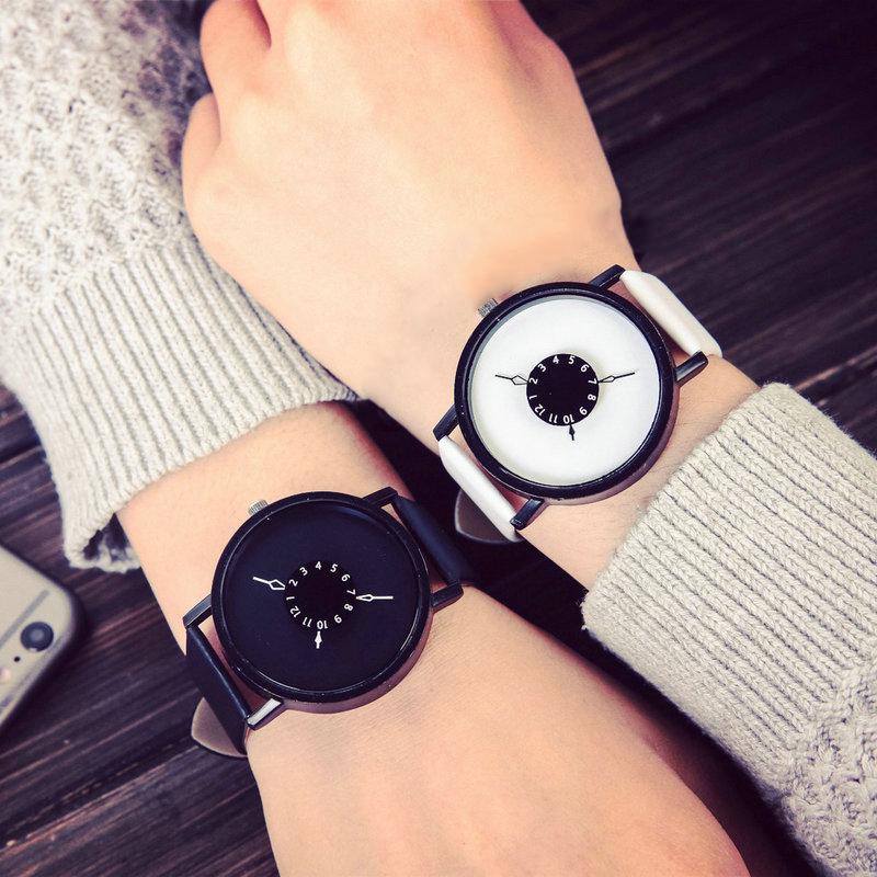Buy Fashion Simple Women Men Quartz Watch Brand Unique Dial Design ...