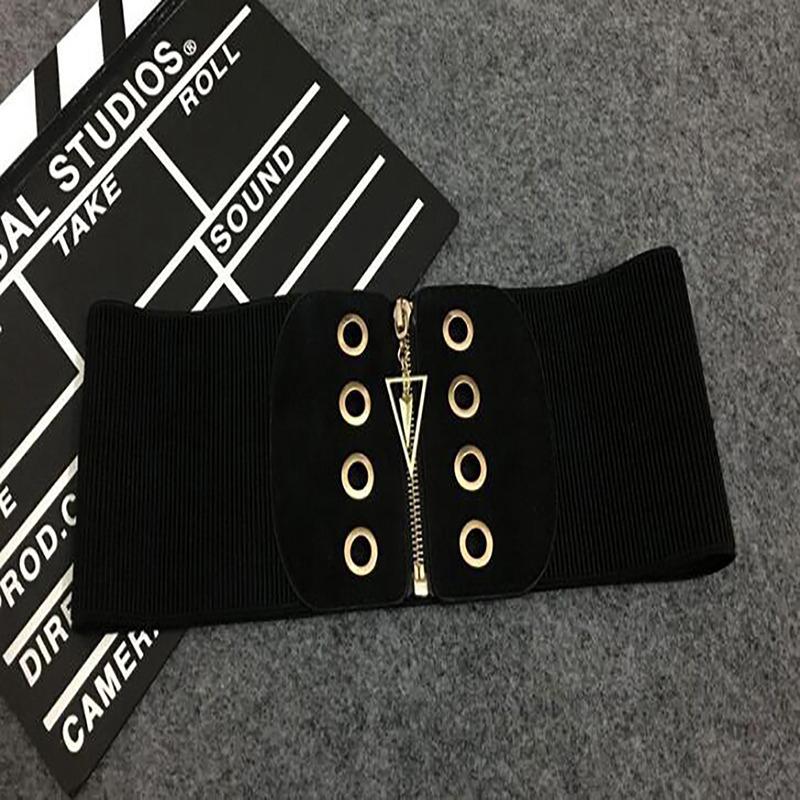 Buy Women's Clothes Zipper Design Slim Belt Women's Belt Black Wide ...