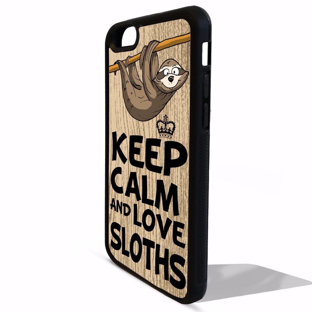 Buy Keep Calm & Love Sloths Cartoon Phrase iPhone 4 5 6 7s Plus 8 X ...