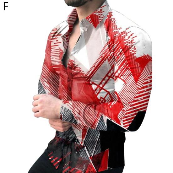 Buy Polyester Modern Style Men Shirt Trendy Slim Fit Gradient Casual ...