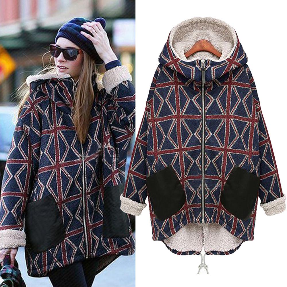 Plus Size Winter Jacket Women Woolen Outerwear Casual Long Down Warm ...