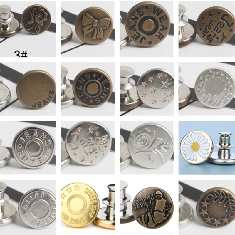 Buy 20pcs Metal Alloy Button Pins Adjustable Jeans Buttons For Pants ...
