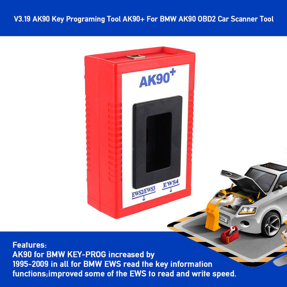 Buy V3.19 AK90 Key Programing Tool AK90+ For BMW AK90 OBD2 Car Scanner ...