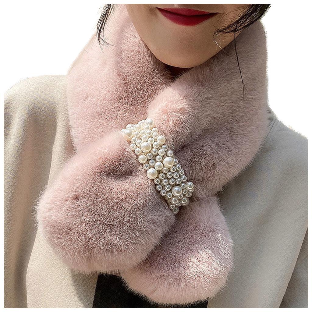 Buy Women Plush Scarf Sweet And Soft Autumn And Winter Solid Color Warm ...