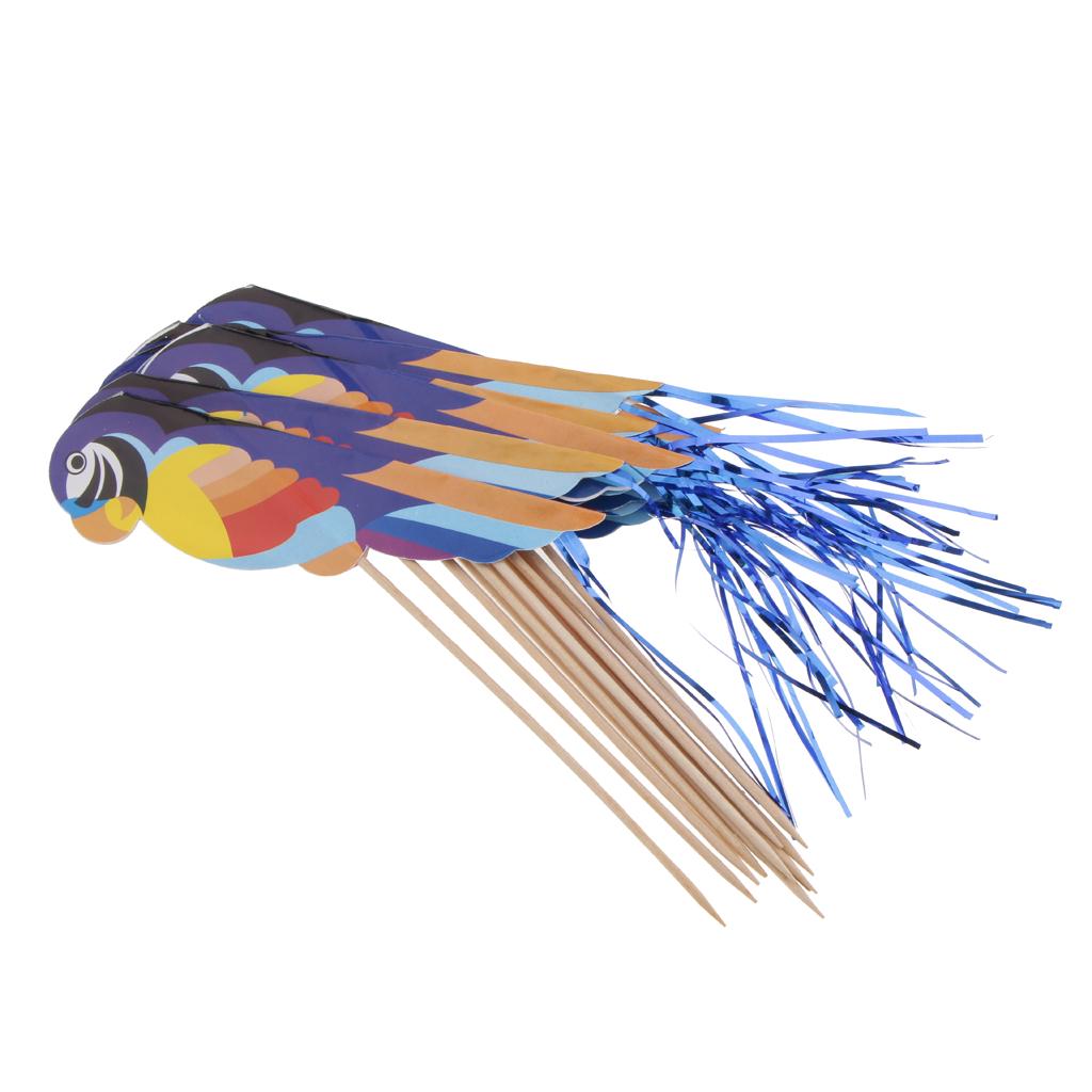 Buy 50pcs Foil Parrot Fruit Sticks Cocktail Picks Party Table ...