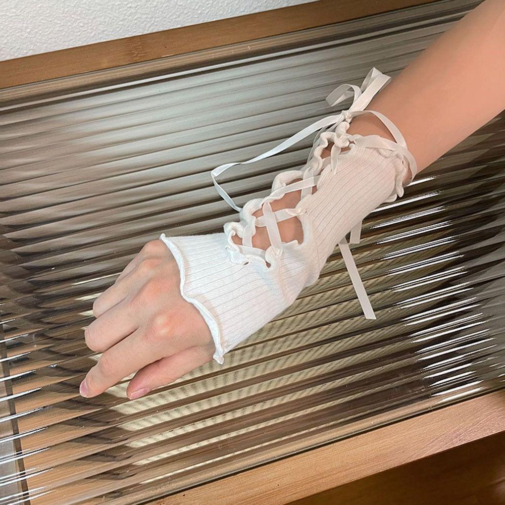 Kjøp Party Jk Balletcore Bow Bandage y2k Sunscreen Sleeve Tulle Mittens ...