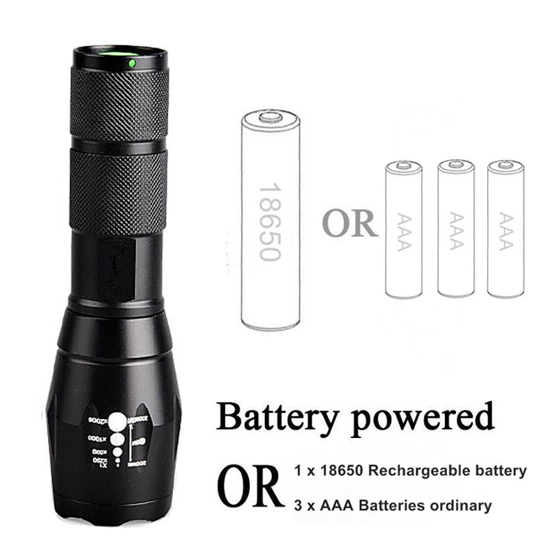 Buy Rechargeable Flashlight T6 Linterna Torch 5 Modes Waterproof Outdoor Camping Powerful Led ...