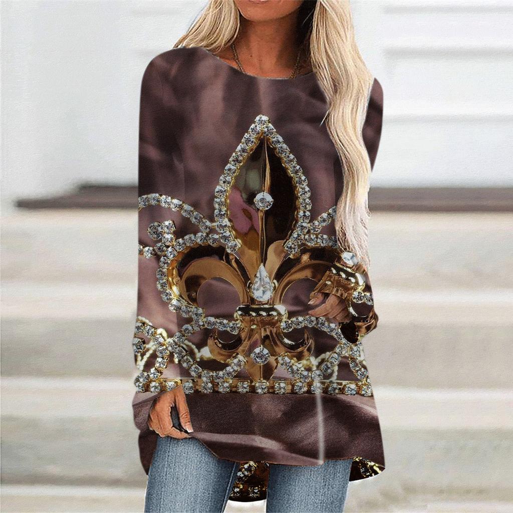 Buy Fashion Women's Loose Long-sleeved Top Casual Crewneck Autumn ...