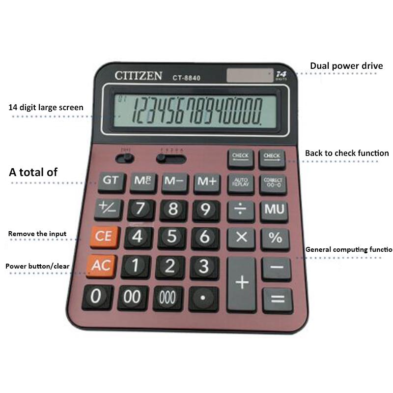Buy Gtttzen Electronic Desktop Calculator Ct-8840 with 14 Digit Large ...
