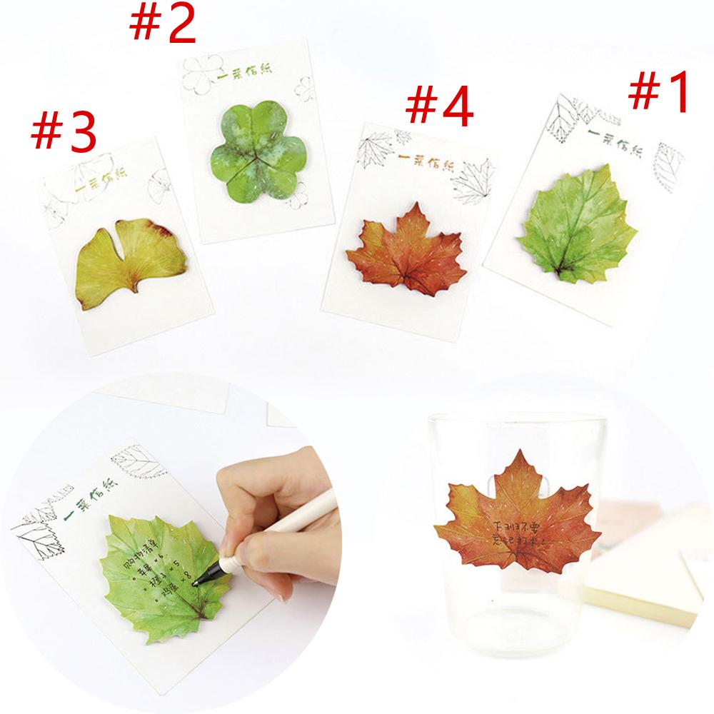 Buy New Simulation Green Red Leaf Shape Remove Message Sticky Post It ...