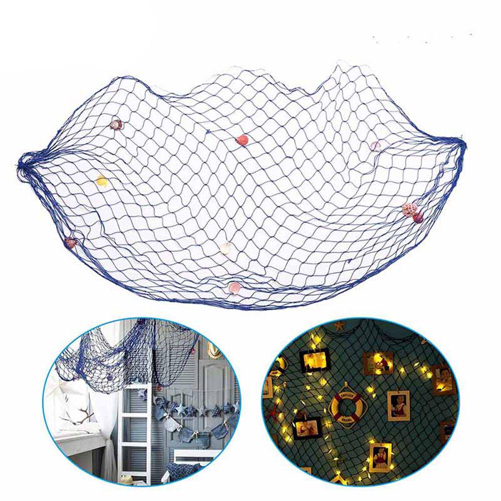 Buy Hanging Ornaments Sea Shell Home Wall Decor Decorative Fishing Net ...