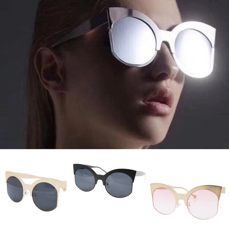 Buy Sunglasses Ms Big Metal Half Frame Box Sunglasses Street Beat ...