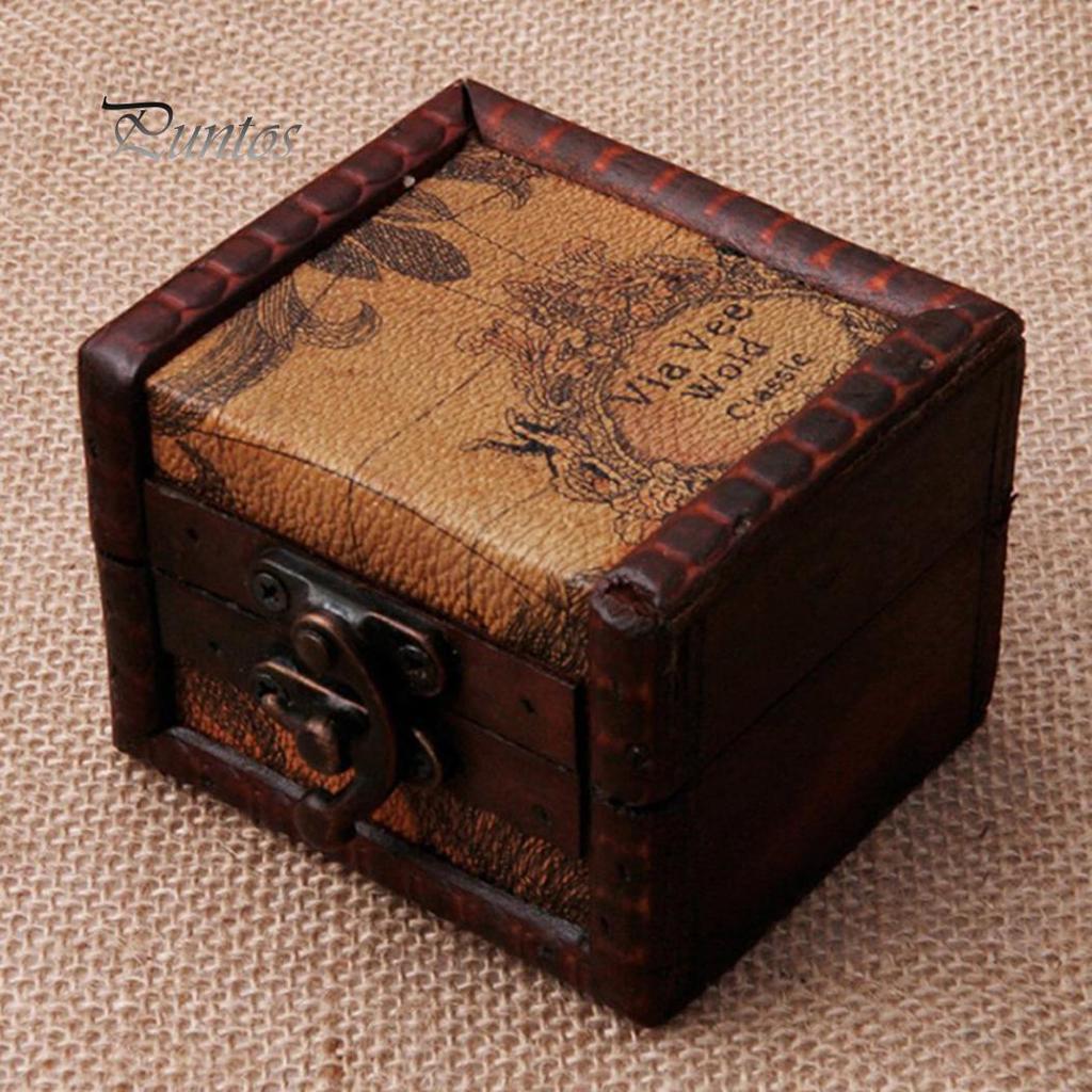 Buy Clean Products Vintage Wood Map Pattern Jewelry Storage Box ...