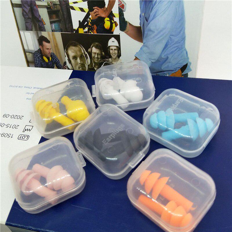 Buy 1 Pair Box-Packed Noise Reduction Soft Ear Plugs Swimming Silicone ...