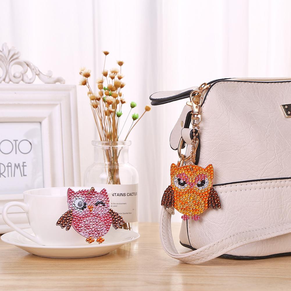 Buy 5pcs DIY Bird Full Drill Special Shaped Diamond Painting Keychain ...