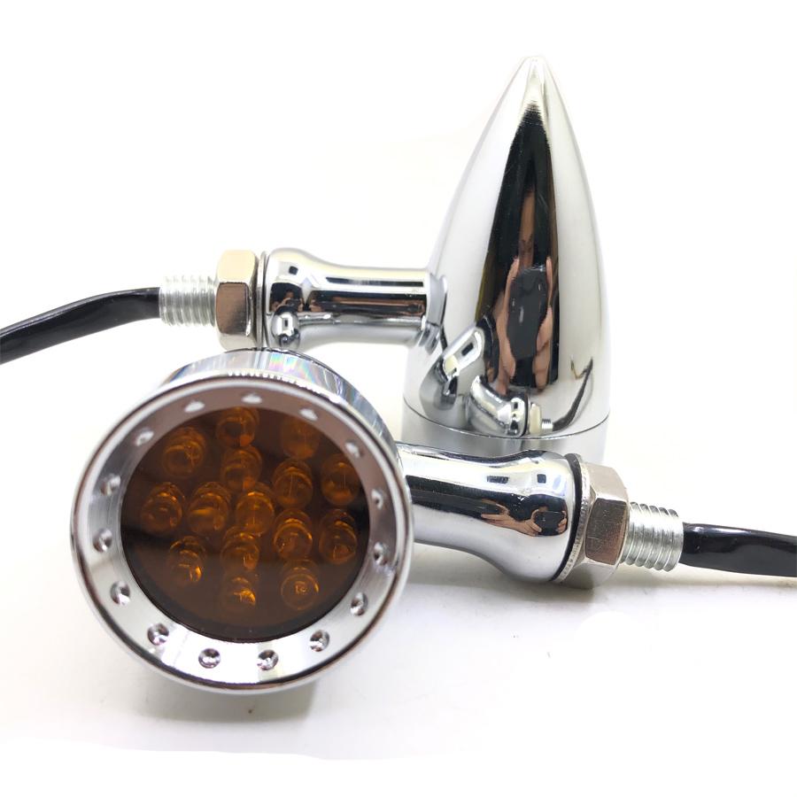2PCS Universal Chrom LED Motorrad Blinker Aluminium Motorrad Blinker ...
