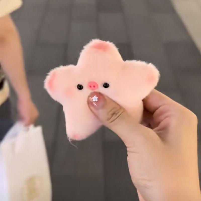 Buy Cute Star Plush Keychain Charms Doll Pendant Keyring Alloy Cartoon ...