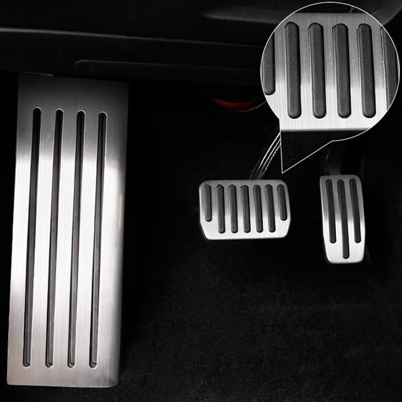 Buy 3Pcs Aluminum Alloy Brake Pedal + Accelerator Pedal + Stainless ...
